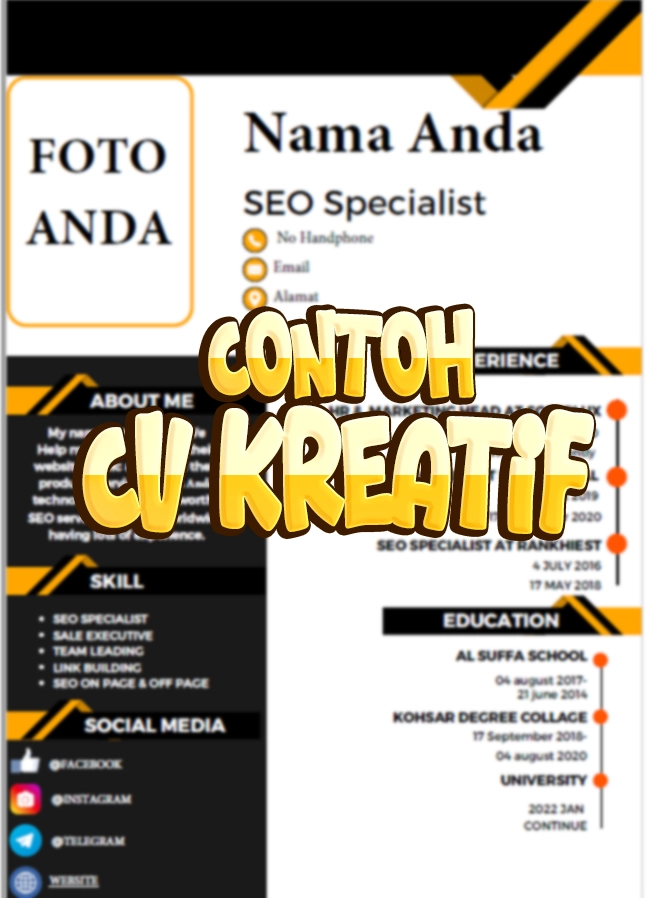 Contoh CV Kreatif | Panduan Lengkap & Tips Menarik + Download