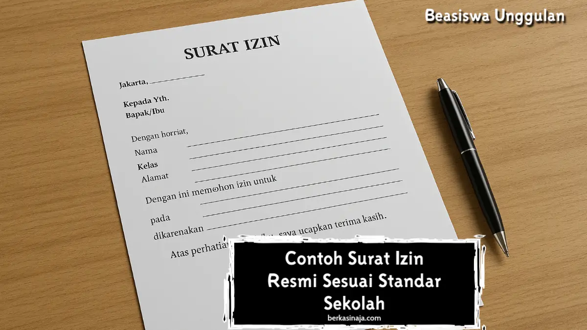 Contoh Surat Izin Resmi Sesuai Standar Sekolah